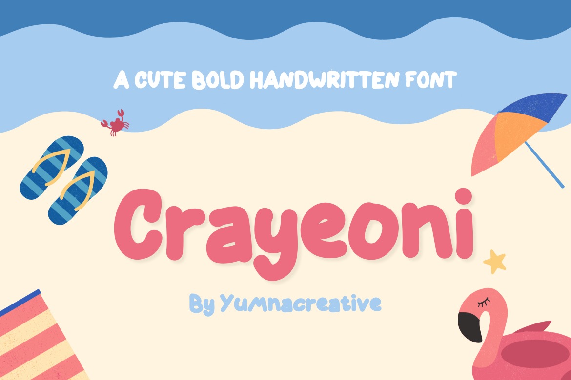 Crayeoni - Cute Bold Handwritten Font by Dhabee