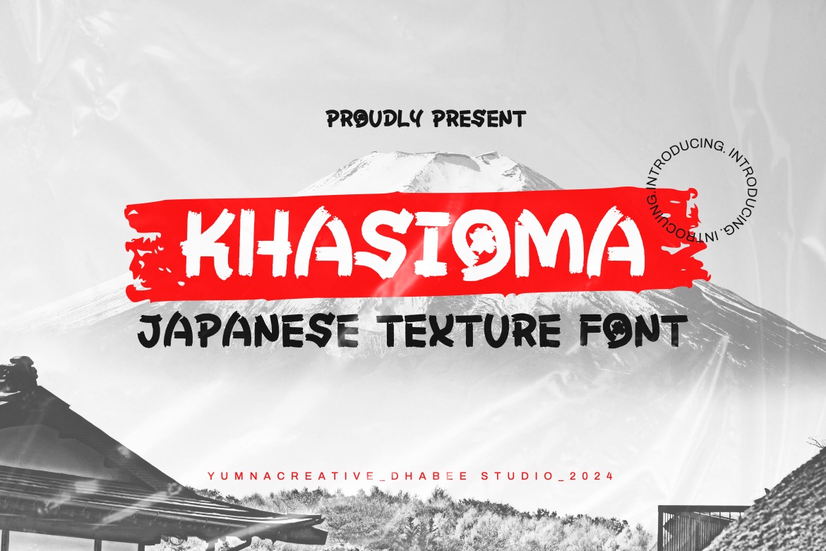 Khasioma - Japanese Texture Font by Dhabee