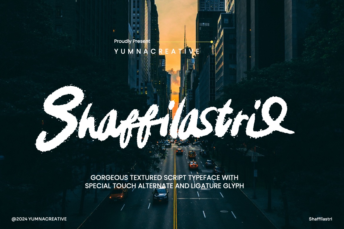Shaffilastri - Textured Script Font by Dhabee
