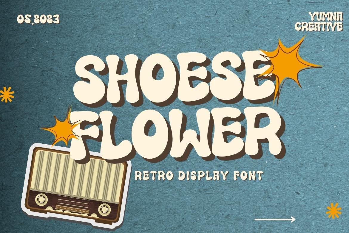 Shoese Flower - 1990's Retro Font by Dhabee