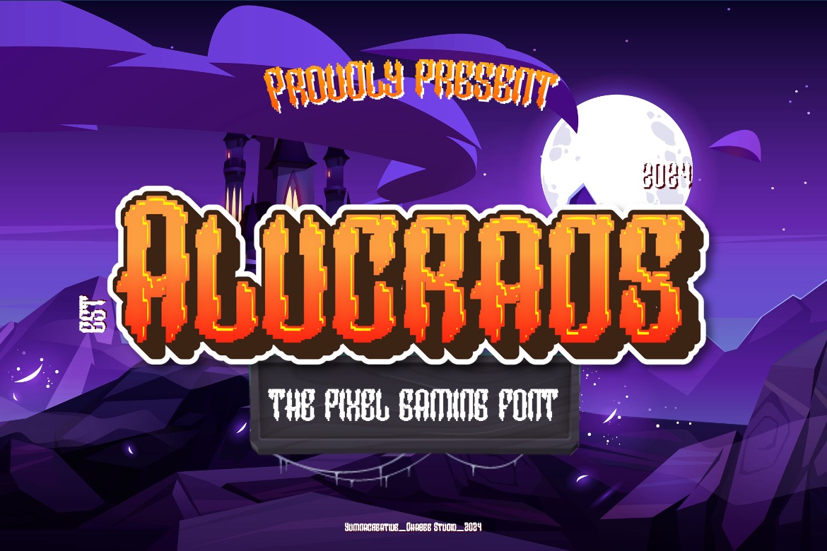 Alucrads - Pixel Gaming Font by Dhabee