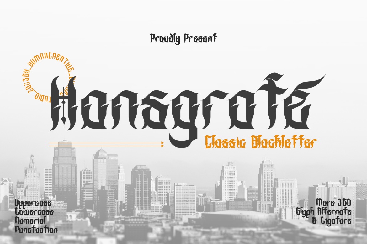 Hansgrate - Classic Blackletter Font by Dhabee