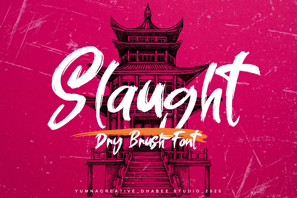 Slaught - Dry Brush Font by Dhabee